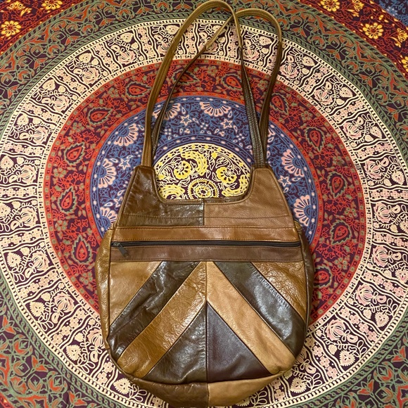 Bags | Vintage Genuine Leather Patchwork Purse | Poshmark